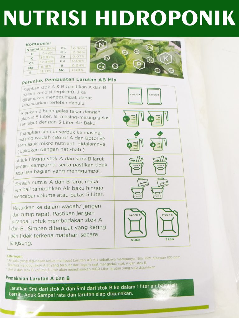 Nutrisi Hidroponik Ab Mix Premium Gofarm99 Untuk Sayur Daun - Serbuk ...